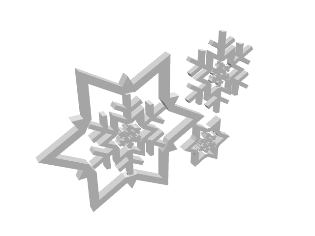 Rotating Snowflake 2 - 3D - Decrelise